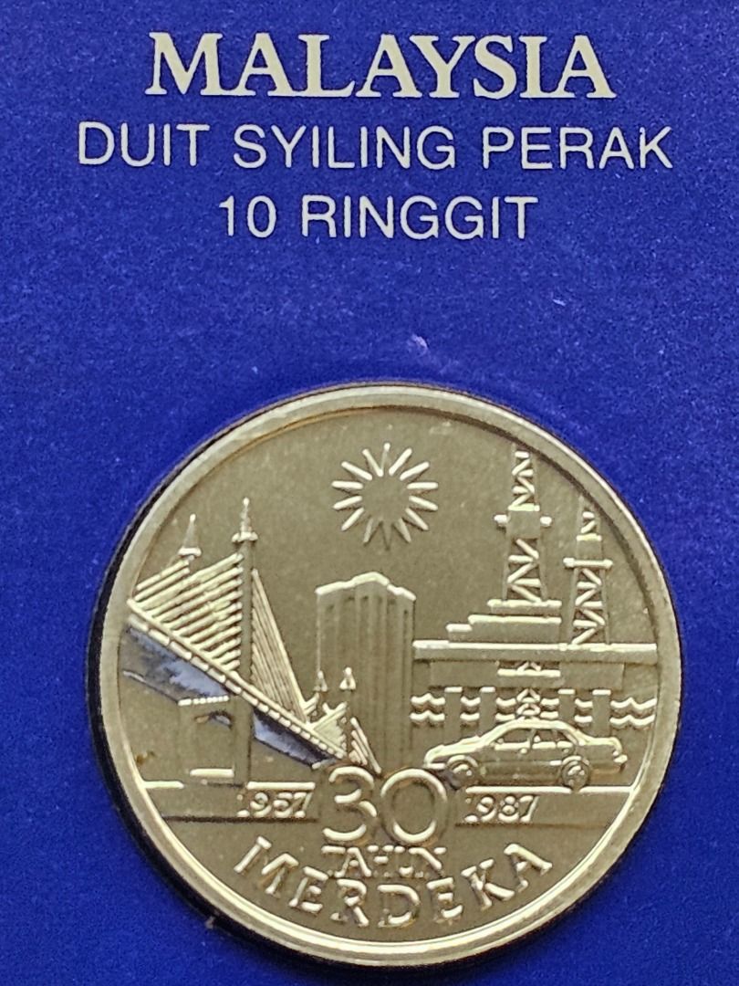 1987 RM10 10 Ringgit Independence Commemorative Silver Coin 30 Tahun ...