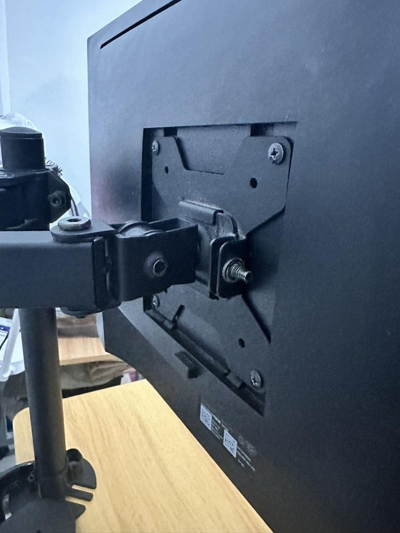 23" Dell Monitor on a Dual arm monitor and c clamp bracket on Carousell