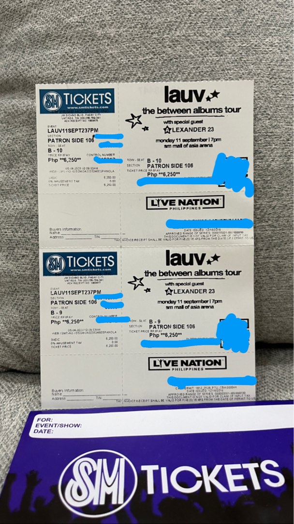 (2) Lauv in Manila Concert Tickets Patron, Tickets & Vouchers, Event ...
