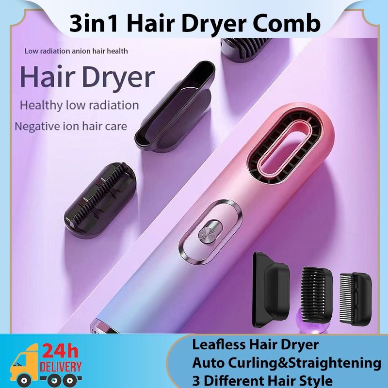 3 in 1 Hair Dryer Straightener Comb Hair Curler 3-in-1 Hot Air Comb ...