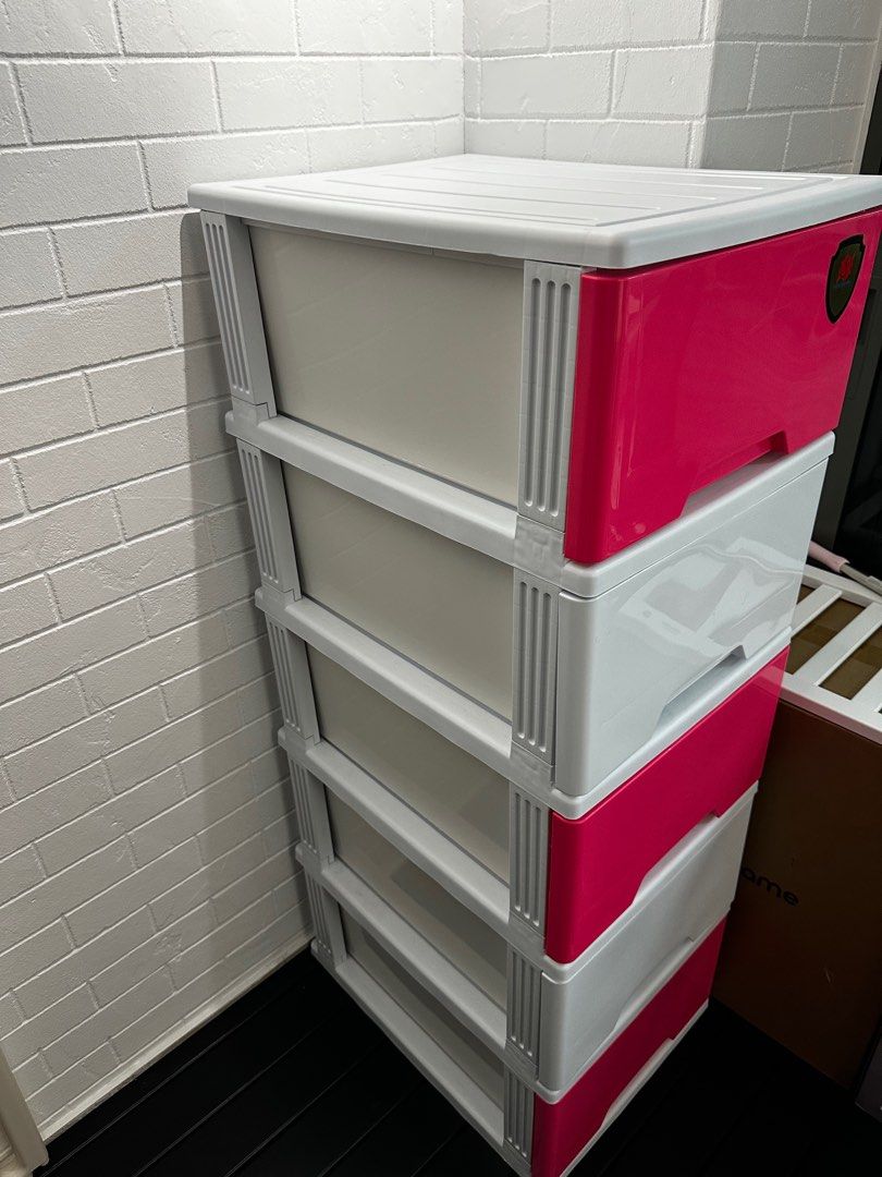 5 Tiers Premium Cabinet Storage Cabinet Plastic Storage Box Drawer ...