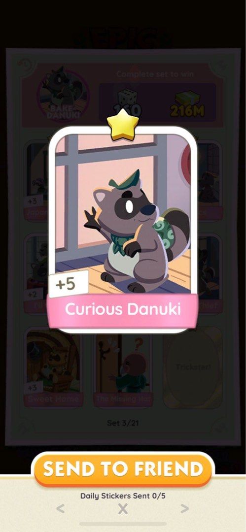 Bake Danuki (Set 3) - Monopoly Go, Hobbies & Toys, Toys & Games on ...