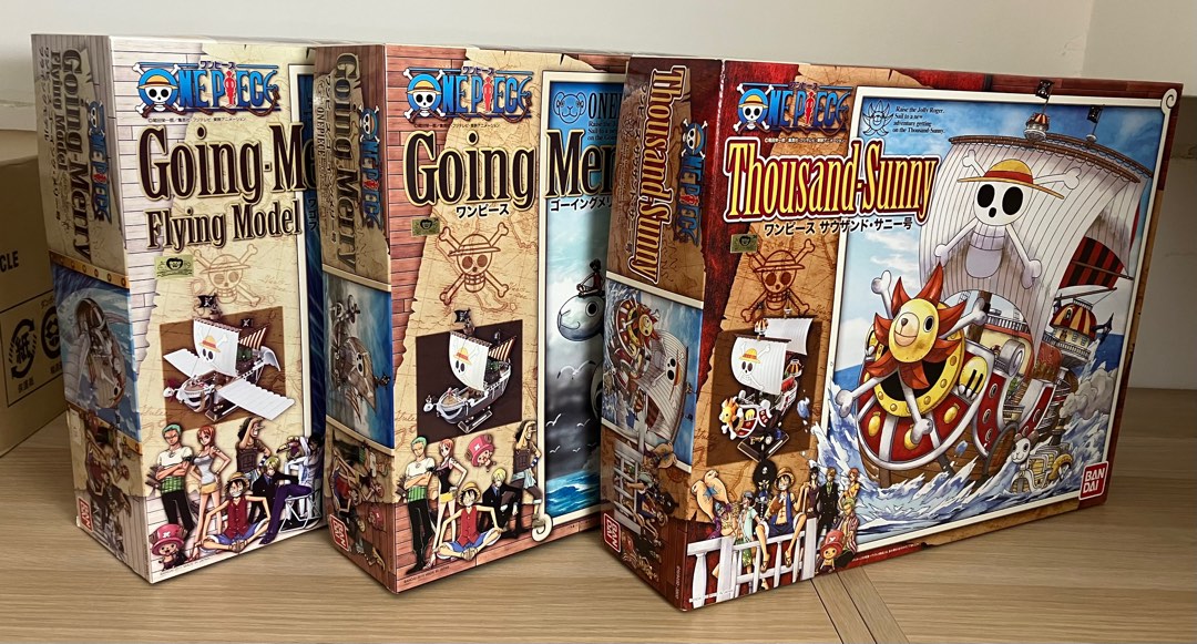 BANDAI One Piece 海賊王 千陽號 + 黃金梅利號 + 飛天版 模型 共3盒 Thousand Sunny / Going ...