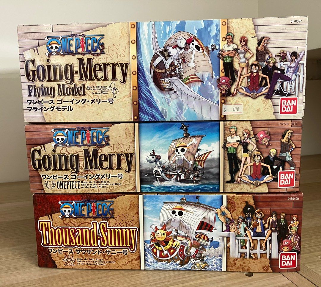 BANDAI One Piece 海賊王 千陽號 + 黃金梅利號 + 飛天版 模型 共3盒 Thousand Sunny / Going ...