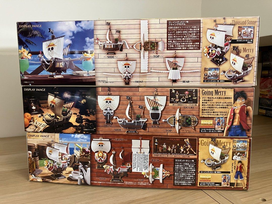 BANDAI One Piece 海賊王 千陽號 + 黃金梅利號 + 飛天版 模型 共3盒 Thousand Sunny / Going ...