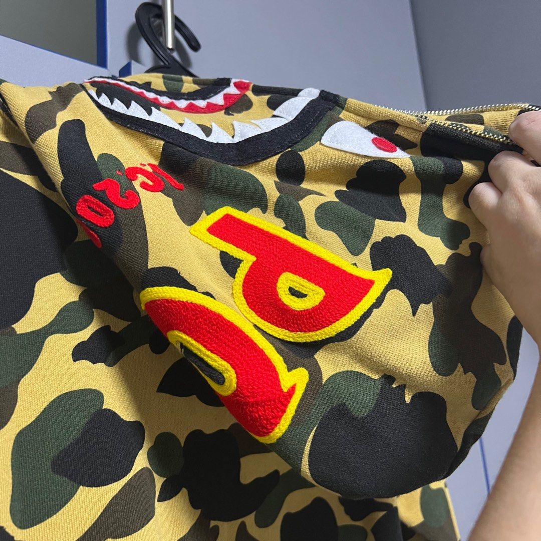 Aape zip shark hoodie, Men's Fashion, Tops & Sets, Hoodies on Carousell