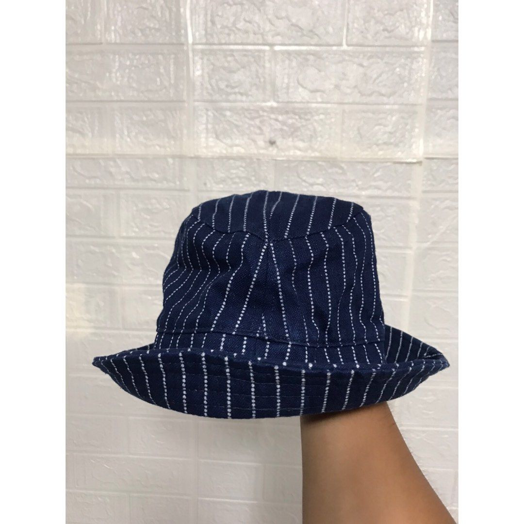 Bob Dong Wabash Stripe Indigo Bucket Hat, Men's Fashion, Watches ...