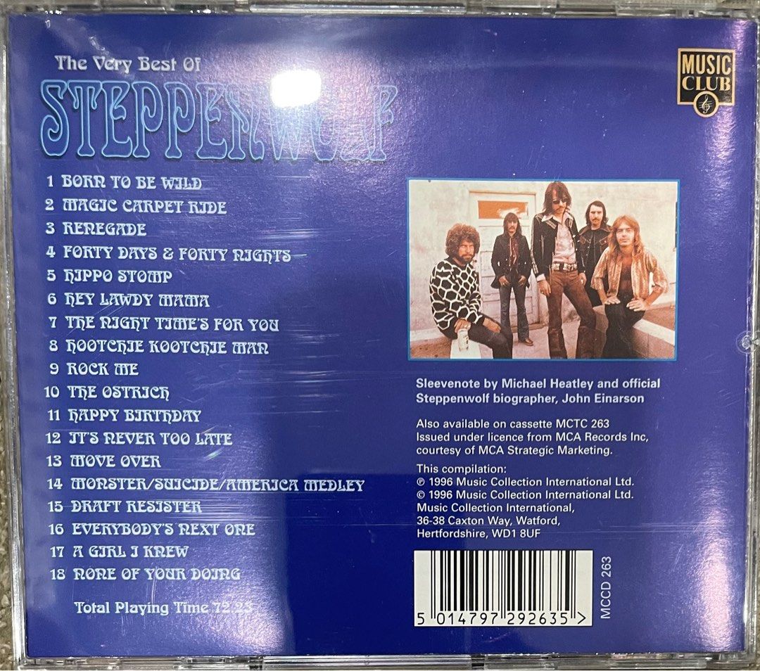 CD: rock - The Very Best Of Steppenwolf (Greatest Hits), 18 tracks , EU ...