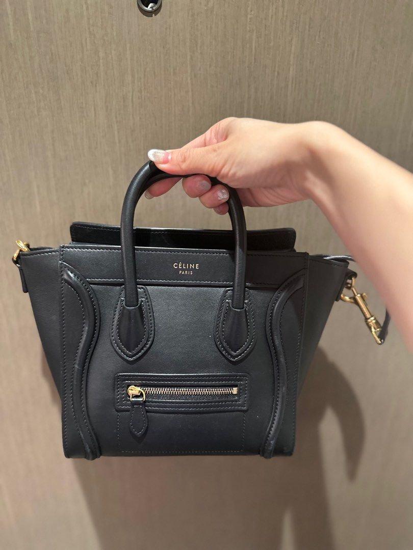 Celine Nano luggage black (small), 名牌, 手袋及銀包 - Carousell