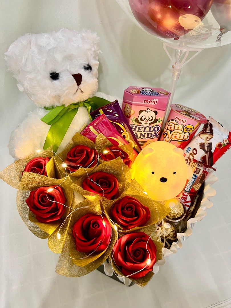 Chocolate Snacks Balloon Flowers Bouquet Birthday Gift Ideas Home ...