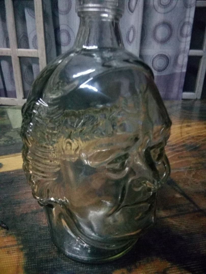 Collectible Old Monk Glass Face Bottle (The Legend) Made in India on ...