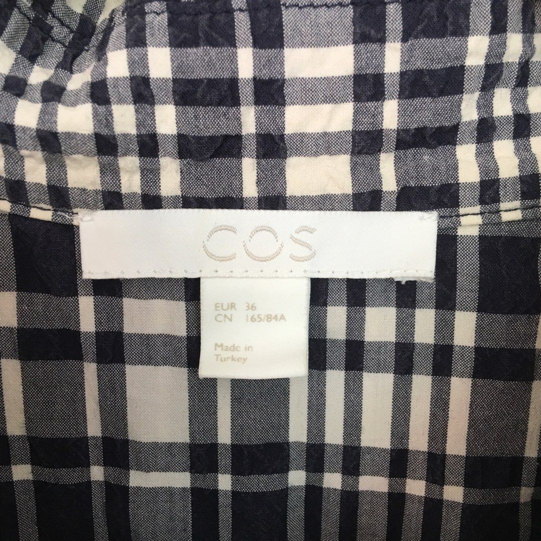 COS | Check Plaid Crinkled Textured Oversized Shirt on Carousell