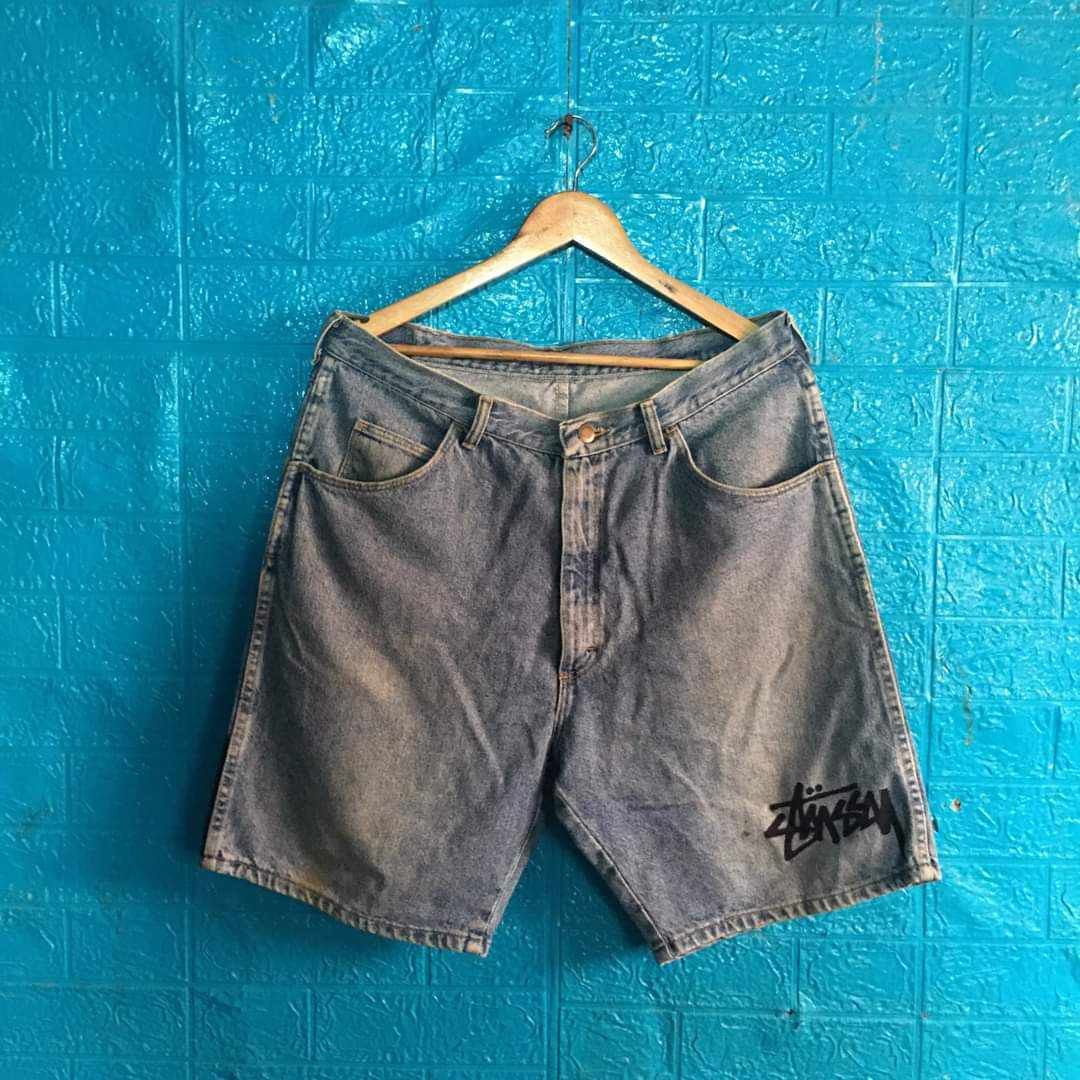 Custom Stussy (Wrangler Jorts), Men's Fashion, Bottoms, Shorts on Carousell