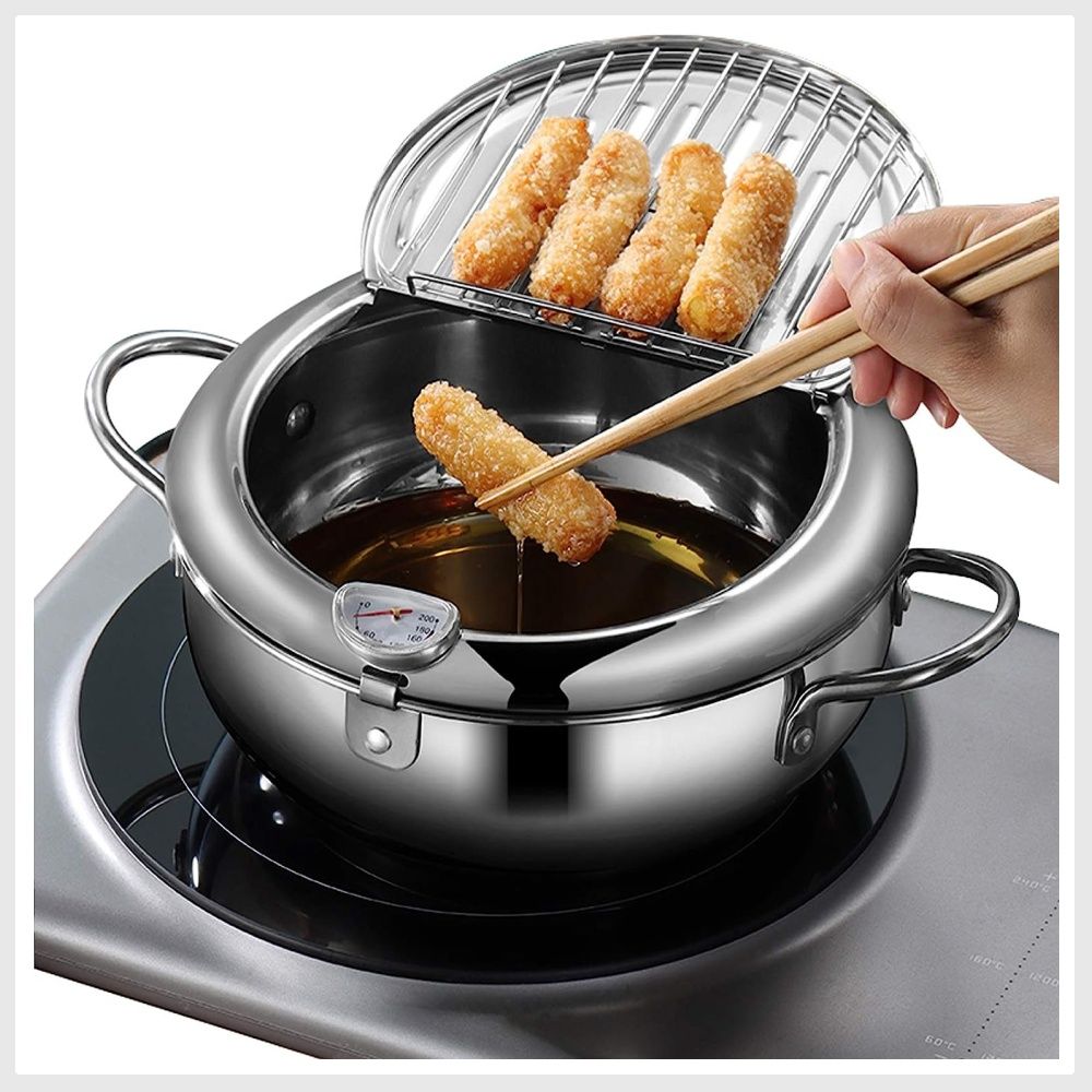 Deep Fryer Pot - Japanese Tempura Small Deep Fryer Stainless Steel ...