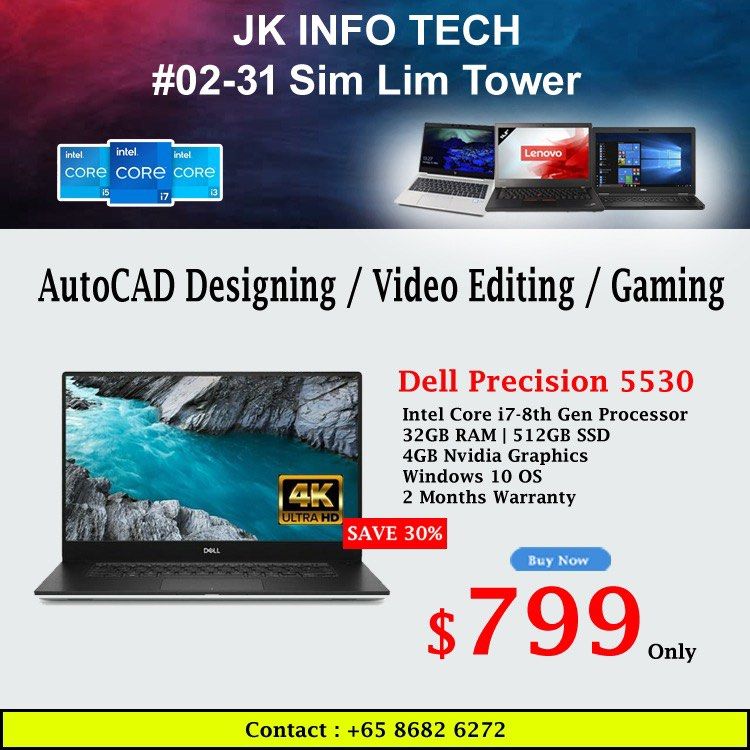 Dell Precision 5530 AutoCAD / Video edit / Game laptop - 32GB RAM ...