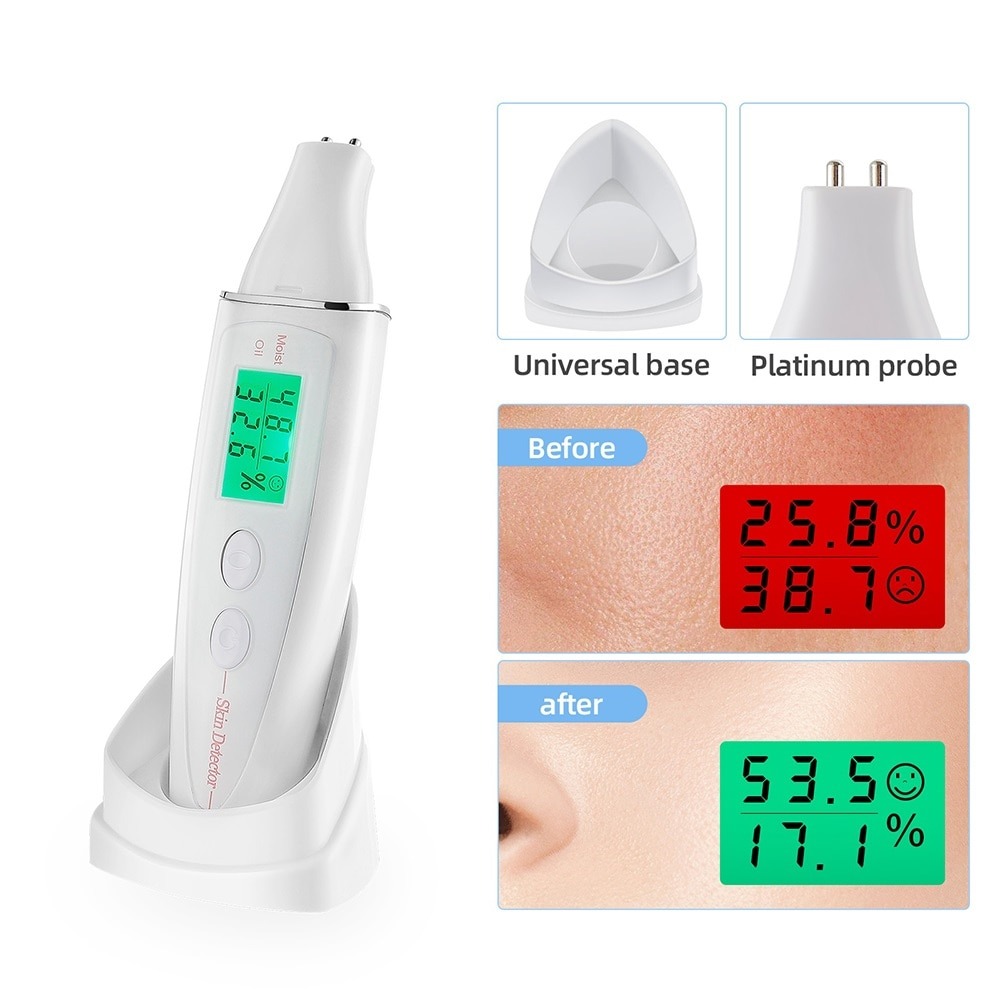 Digital Skin Tester Moisture Oil Test Meter Face Detector Facial Skin ...
