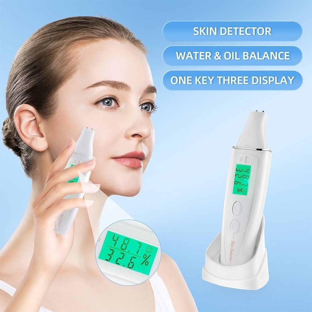 Digital Skin Tester Moisture Oil Test Meter Face Detector Facial Skin ...
