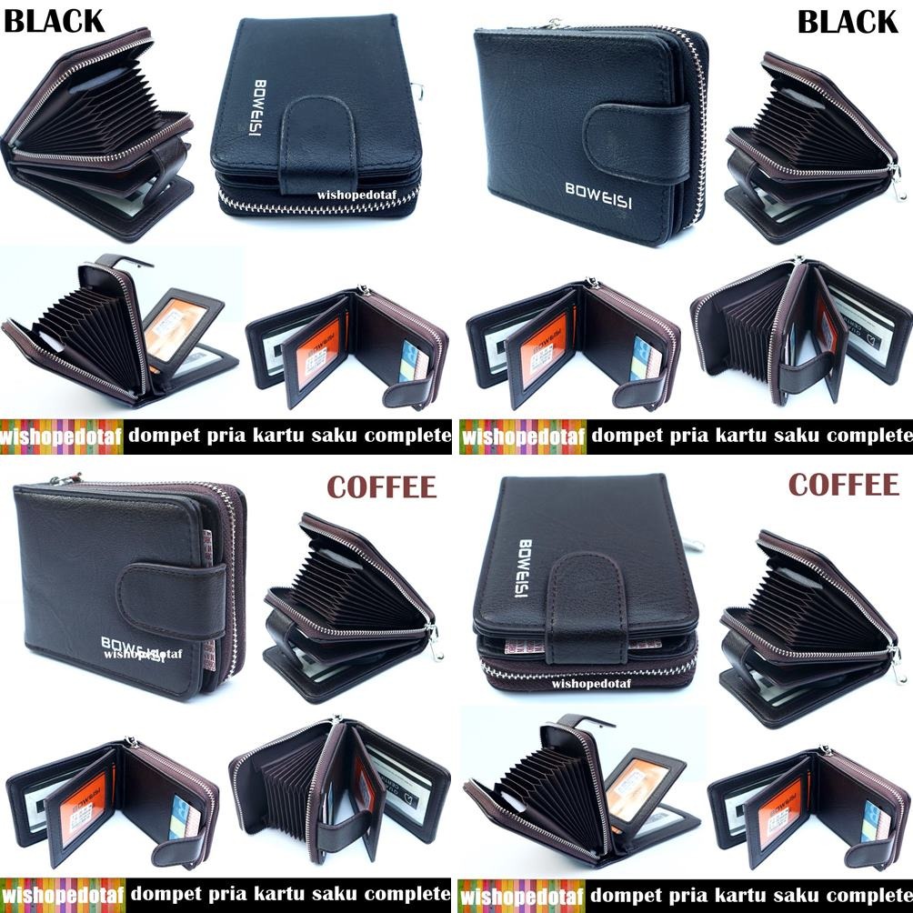 Dompet Pria Kulit Resleting kartu Complete, Fesyen Pria, Tas & Dompet ...