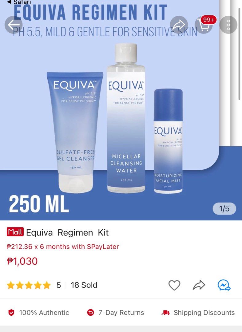 Equiva Regimen Kit (Trio), Beauty & Personal Care, Face, Face Care on Carousell