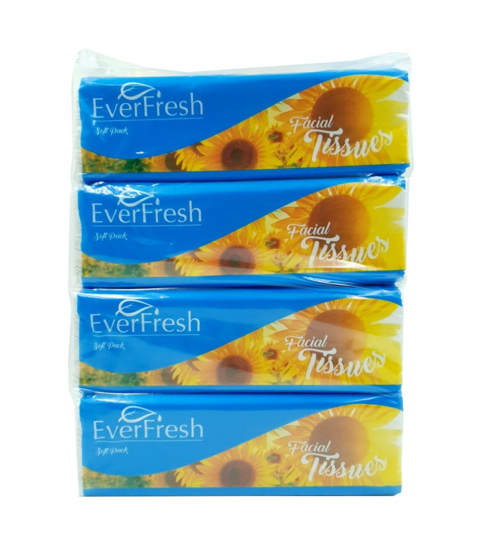 Everfresh Soft Pack 2-ply Facial Tissue 4 x 150 sheets, Furniture ...