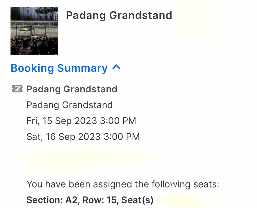 F1 Padang Grandstand - Saturday, Tickets & Vouchers, Event Tickets on ...