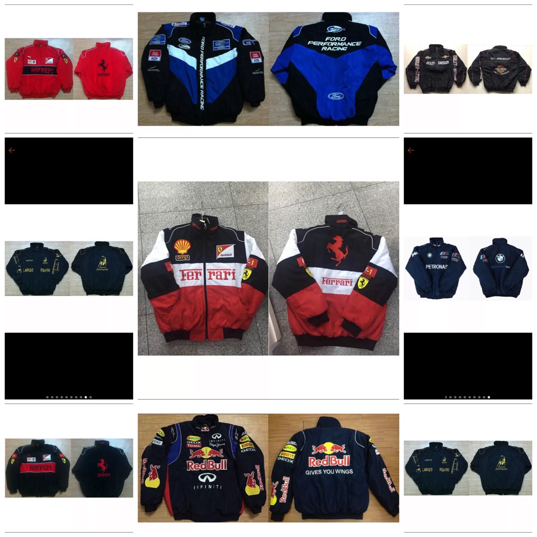 Formula F1 Racing Track Jacket Windbreaker with Cotton Padding, Men's ...