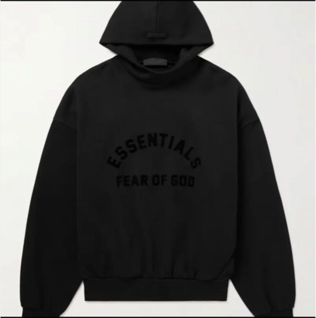 FOG ESSENTIAL SS23 JET BLACK HOODIE, Men's Fashion, Coats, Jackets and ...