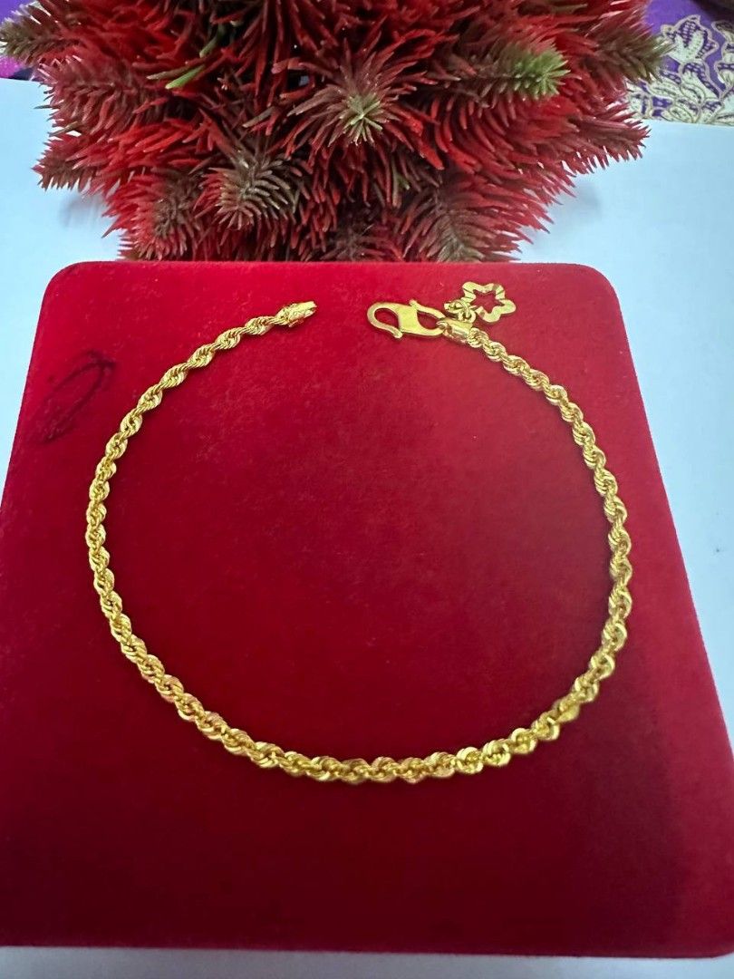 Gelang Tangan Emas 916 Original Padu, Women's Fashion, Jewelry ...