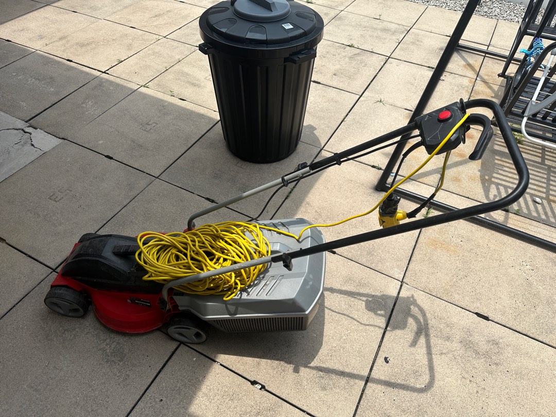 German Electric Lawn Mower c/w Extension Cord, Furniture & Home Living ...