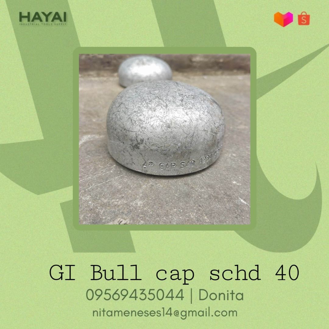 GI Bull cap schd 40, Commercial & Industrial, Industrial Equipment on ...