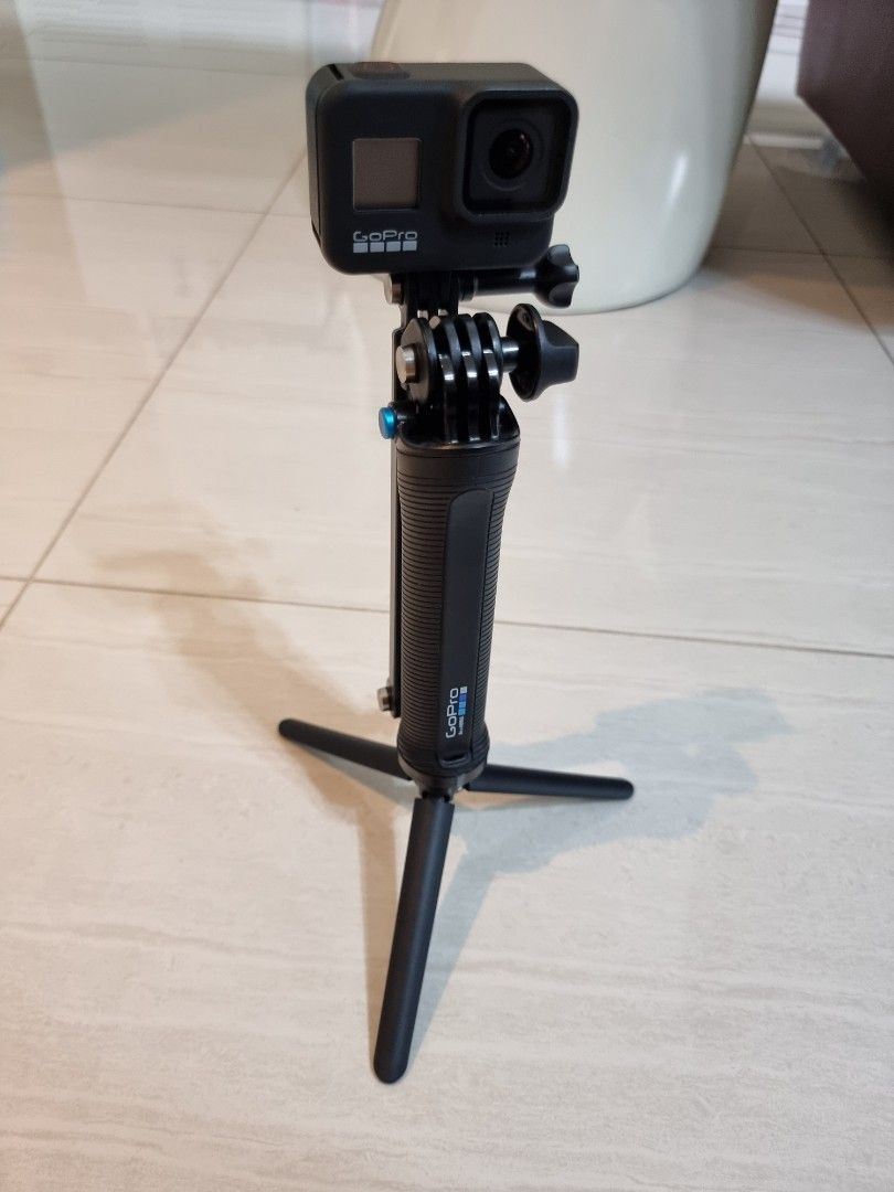 GoPro Hero 8 with 3 way stick, Photography, Video Cameras on Carousell