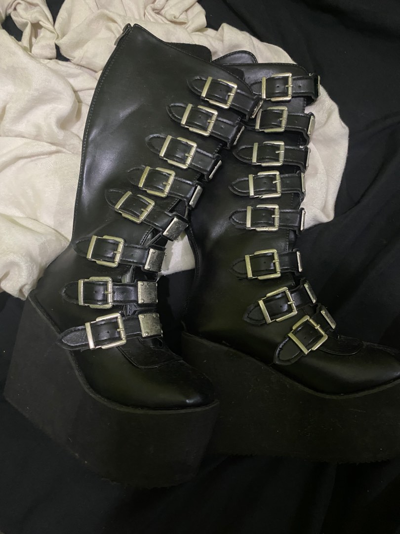 Gothic Goth Platform Boots Demonia Dupes [ ALT PUNK ] on Carousell