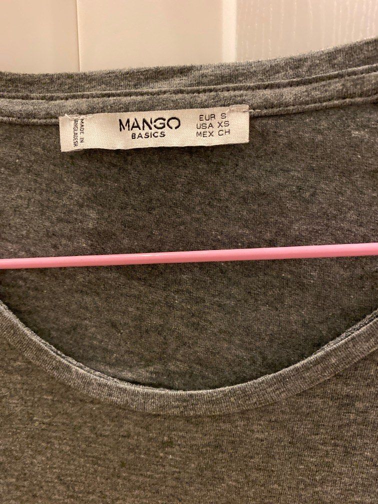 Grey top mango basics, Fesyen Wanita, Pakaian Wanita, Atasan di Carousell
