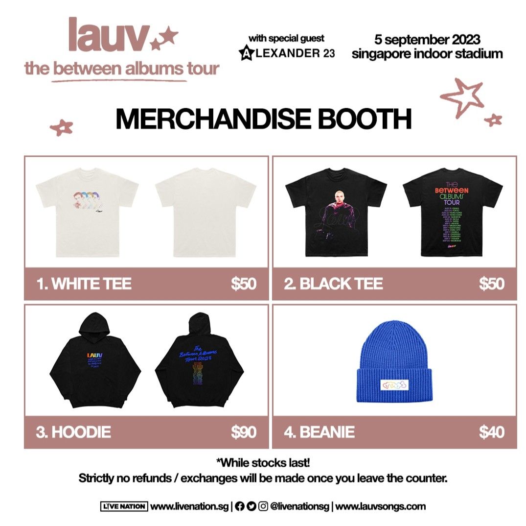 HTB Lauv Concert merch Singapore tour, Men's Fashion, Tops & Sets, Tshirts & Polo Shirts on ...