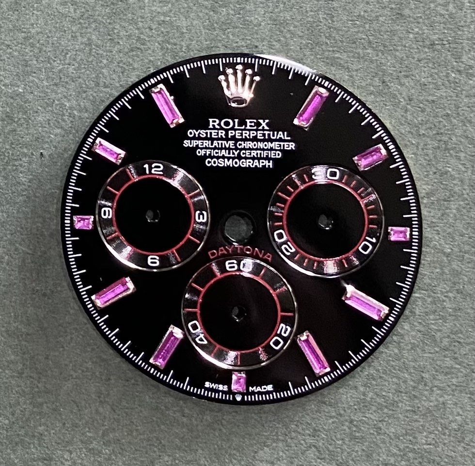 Instock Custom Rolex Daytona Ruby Stainless Steel Bezel and Dial Set ...