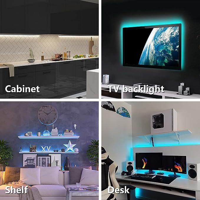 JIAWEN Under Cabinet Lighting, Warm White Light & Colour Changing RGB ...