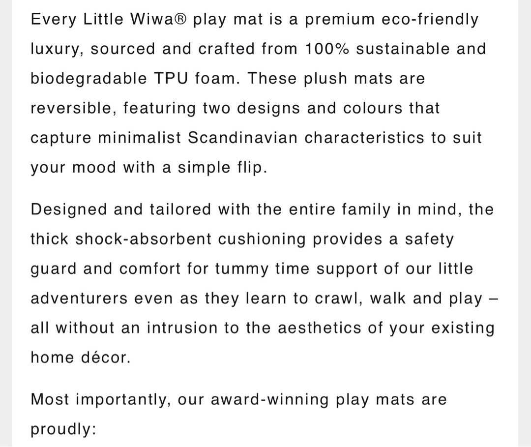 Little Wiwa Signatur Latte Generos Playmat, Babies & Kids, Infant ...