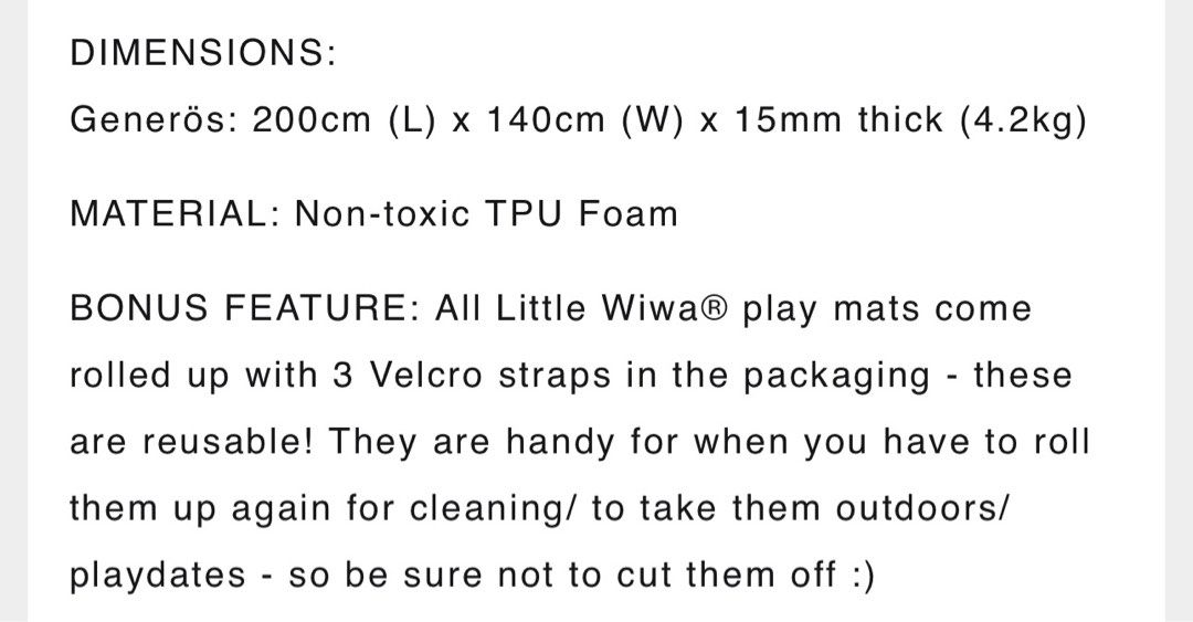 Little Wiwa Signatur Latte Generos Playmat, Babies & Kids, Infant ...