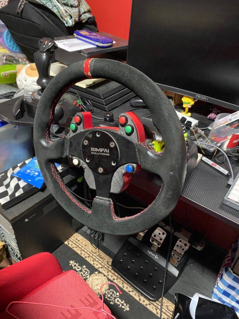 Logitech G920 Custom Simfai Wheel with shifter, Video Gaming, Gaming ...
