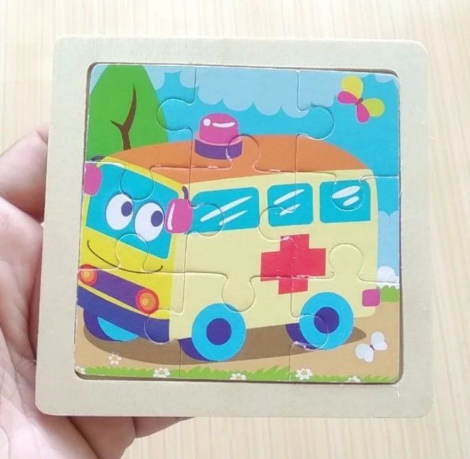 Mainan Edukasi Puzzle Mini Jigsaw Bus / Bis Kayu Board Game Toys Bekas ...