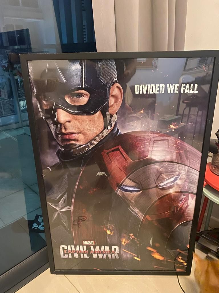 Marvel Captain America Poster and Frame, Furniture & Home Living, Home ...