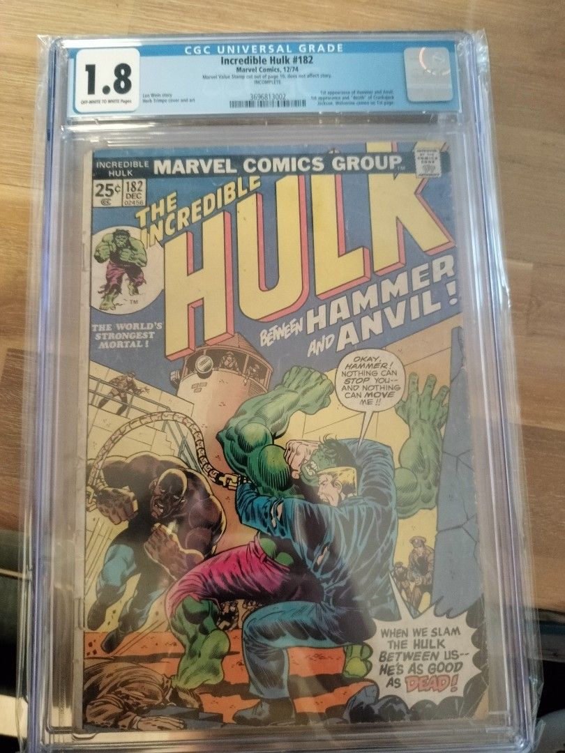 Marvel The incredible hulk #182 cgc comic, Hobbies & Toys, Books ...