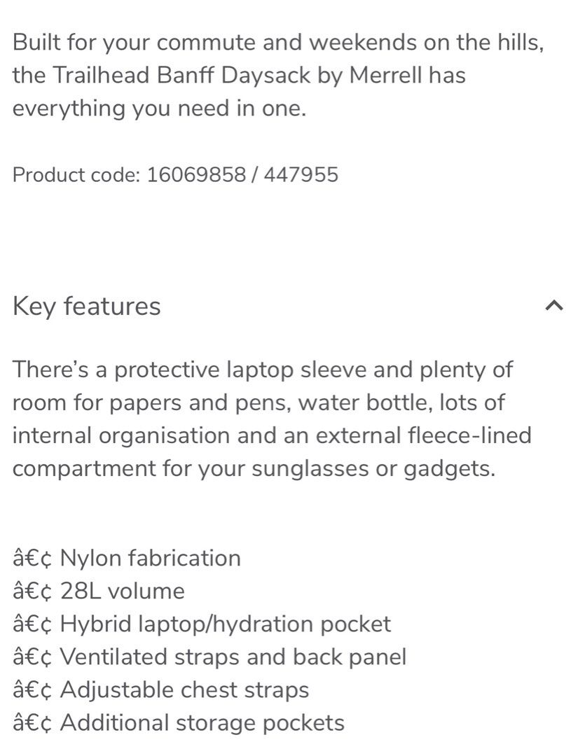 Merrell Backpack (Original), Men's Fashion, Bags, Backpacks on Carousell