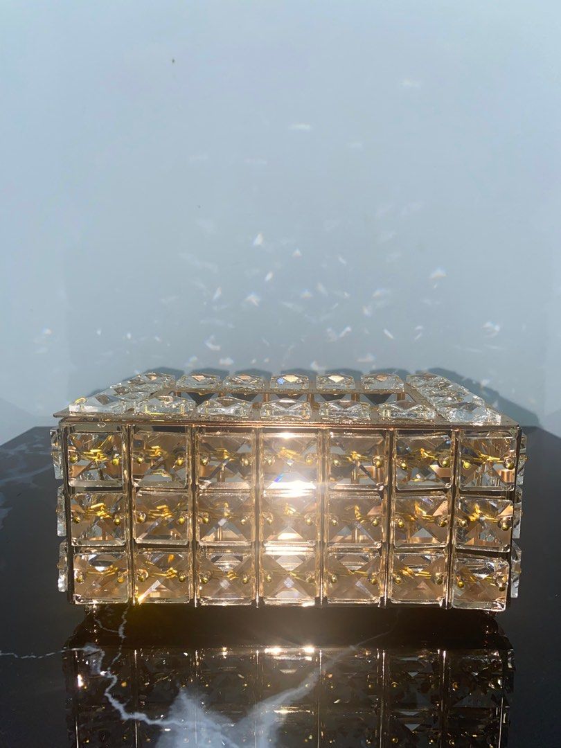 Metallic Rhine stone tissue box, Furniture & Home Living, Home Decor ...