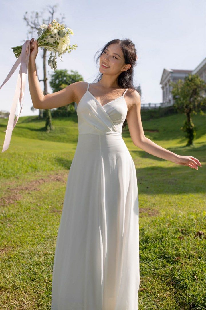 MGP Label- YASMIN WRAP MAXI DRESS IN WHITE, Women's Fashion, Dresses ...