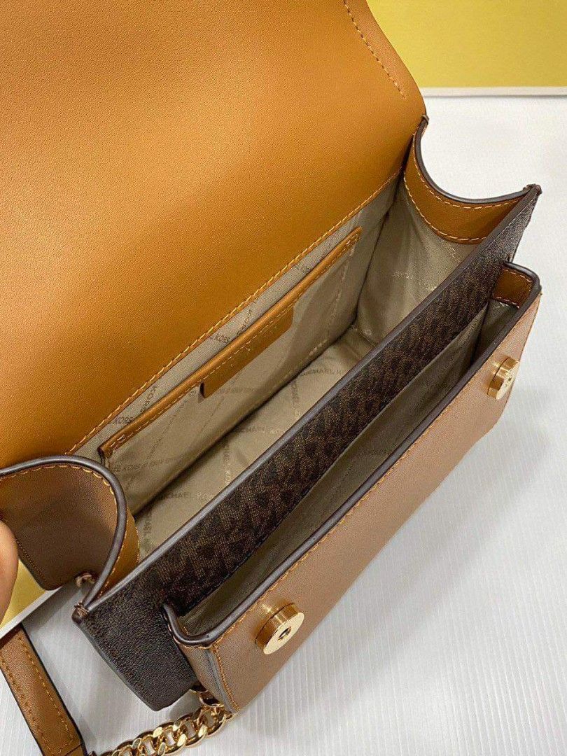 Michael Kors Heather Logo Crossbody Bag in Signature Darkbrown on Carousell