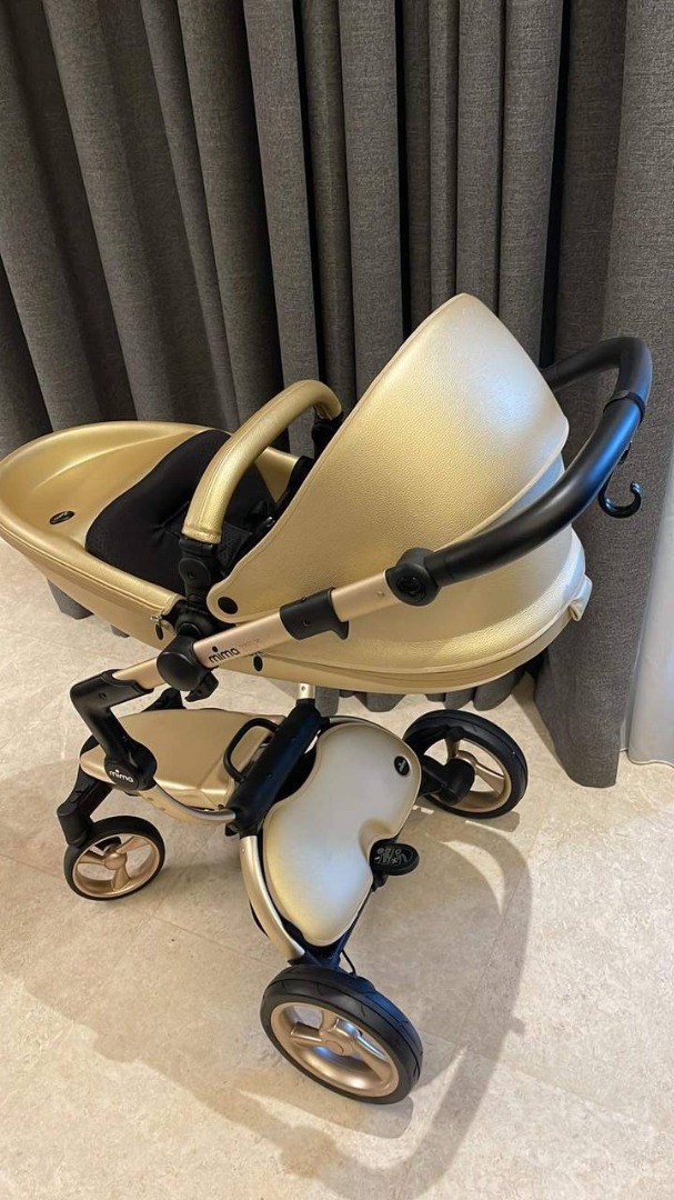 Branded Gold Color Mima Xari Stroller , Babies & Kids, Going Out ...