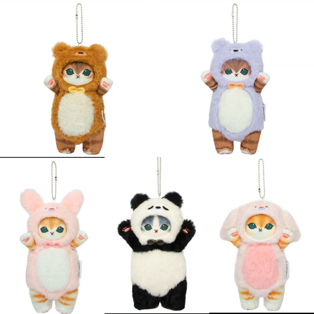 MOFUSAND CAT KEYCHAIN FLUFFY ANIMALS VERSION/ FULL SET / ABLE TO CHOOSE ...