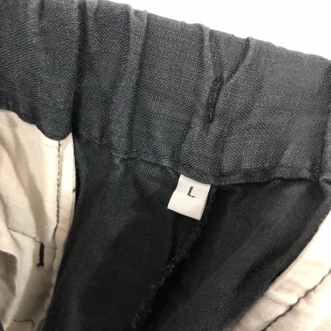 Muji 100% Linen Artisans Wide Leg Cropped Pants on Carousell