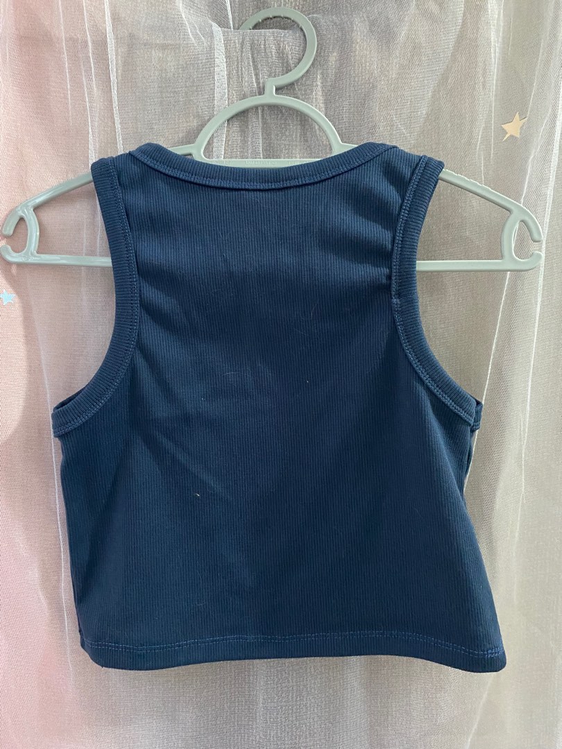 Navy blue crop top on Carousell